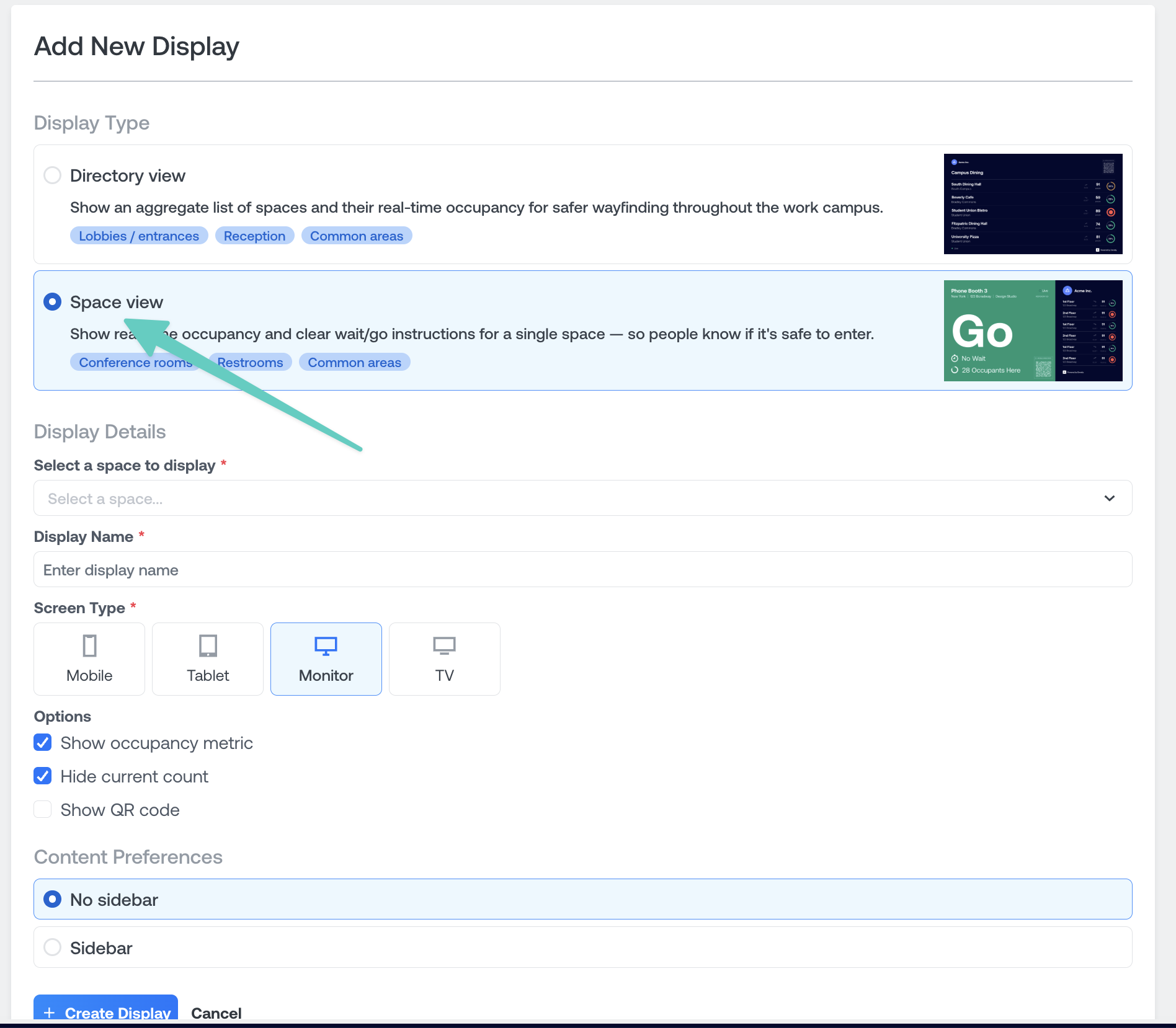 How to Set Up Space View for Display – Density